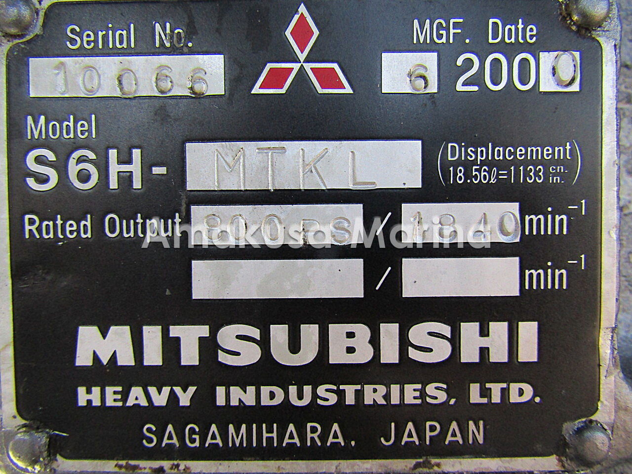 MITSUBISHI S6H-MTKL 880PS(3.40) | AMAKUSA MARINA Co.